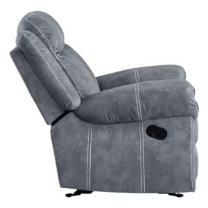 Acme Zubaida Reclining Loveseat with USB Dock and Console in 2-Tone Gray Velvet