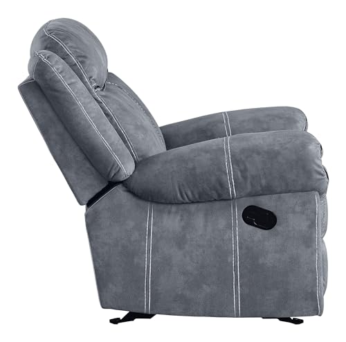 Acme Zubaida Reclining Loveseat with USB Dock and Console in 2-Tone Gray Velvet