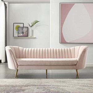 modway eei-3453 opportunity channel tufted curved back upholstered performance velvet sofa in pink