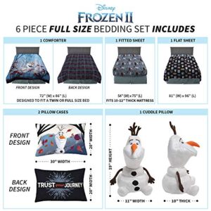 Franco Kids Bedding Comforter with Sheets and Cuddle Pillow Bedroom Set, 6 Piece Full Size, Disney Frozen 2 Olaf