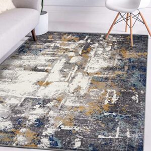 LUXE WEAVERS Hampstead Abstract Collection Gray 5x7 Area Rug 49