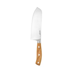 cravings go-to santoku knife – 7-inch serrated stainless steel blade with organic ashwood handle, ideal for slicing, dicing, and carving – a must-have kitchen essential by chrissy teigen