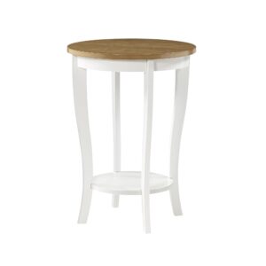 convenience concepts american heritage round end table, driftwood / white