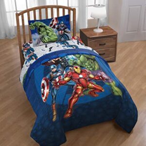 Jay Franco Marvel Avengers Blue Circle Bed Set, Twin