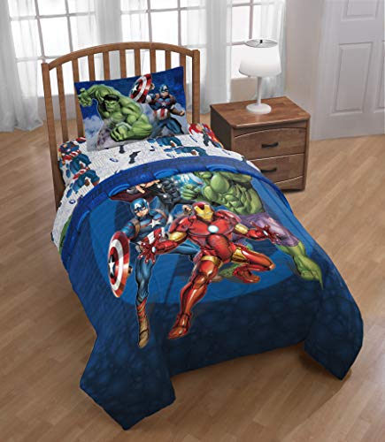 Jay Franco Marvel Avengers Blue Circle Bed Set, Twin