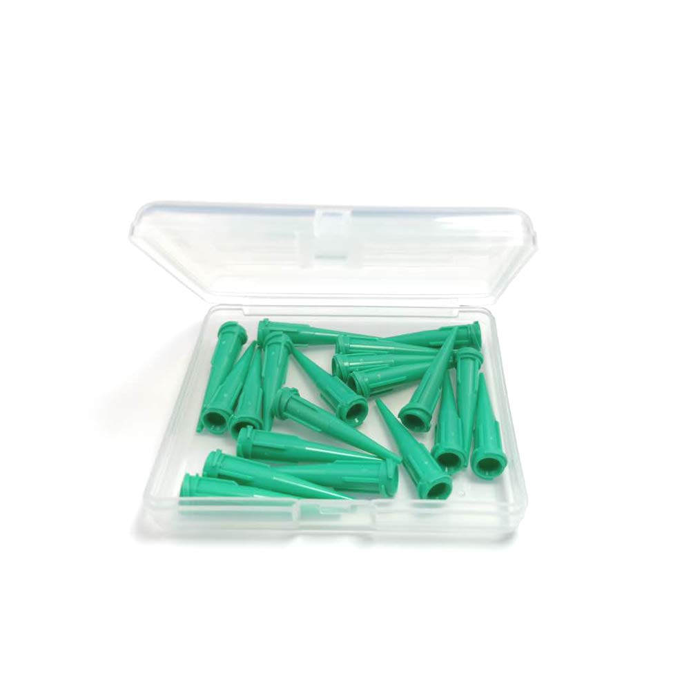 SANANTS 18 Gauge 1.24 Inch Blunt Plastic Tapered Tip Dispensing Fill Needle,Rigid,Precision Filling,Green 20 PCS