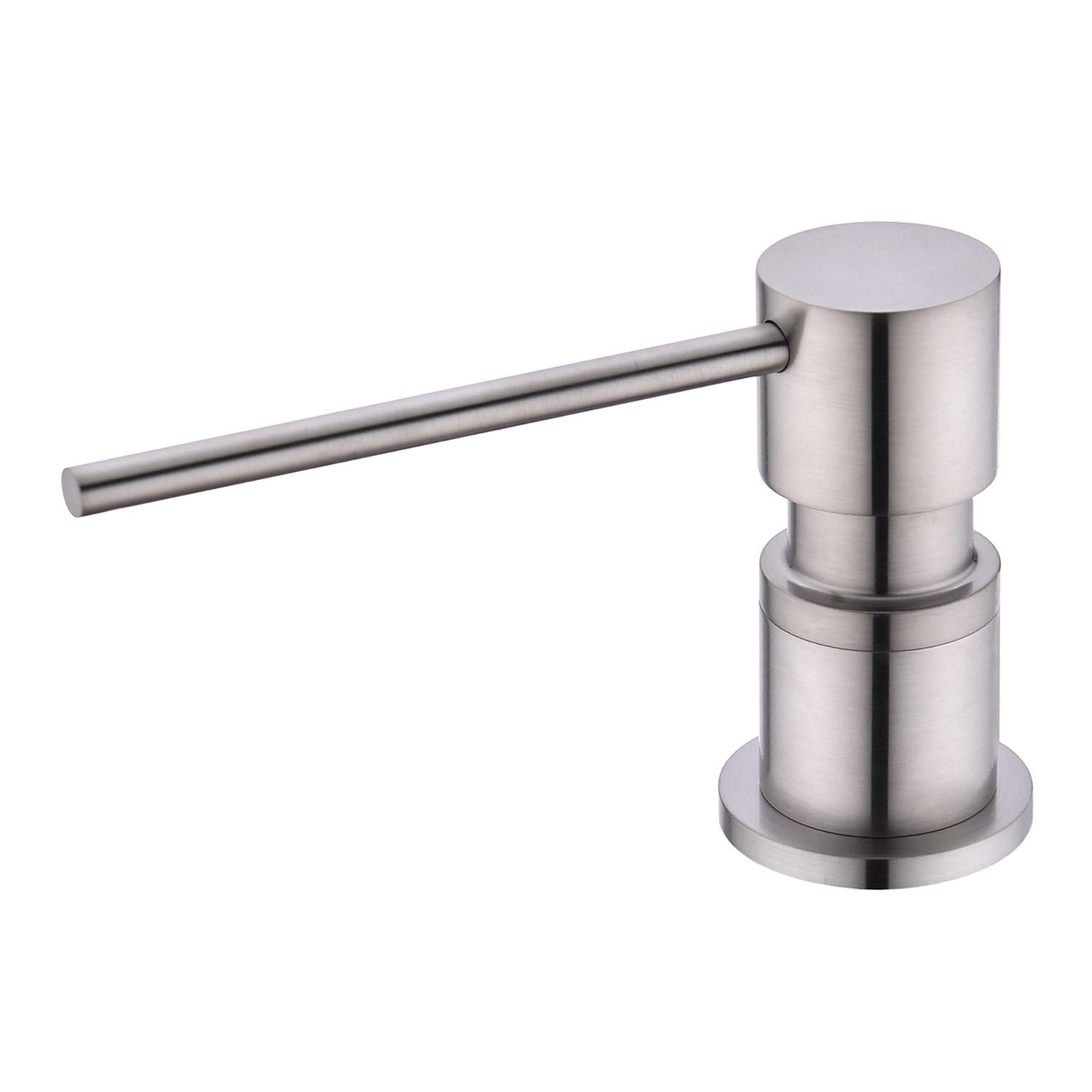 EKRTE Sink Soap Dispensers,Brass Commercial Kitchen Soap Dispenser Liquid Lotion Dish Dispenser Built in Soap Dispenser Brushed Nickel Bathroom Soap Dispensers Pump, Refill from The Top