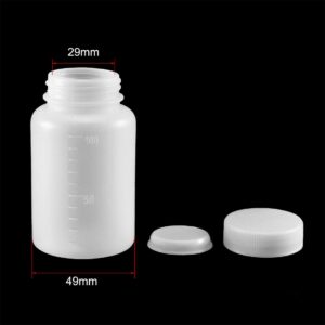 uxcell Plastic Lab Chemical Reagent Bottle 100ml/3.4oz Wide Mouth Sample Sealing Cap Storage Container White 5pcs