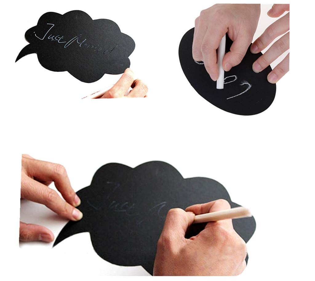 Photo Booth Props Kit,Writable Black Paper Card Board Photographing Props for Wedding Birthday Prom Party Favor(10pcs with Different Shapes)