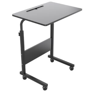 sogeshome 23.6'' portable computer desk - adjustable standing desk with tablet slot, laptop cart, and mobile bed table, black