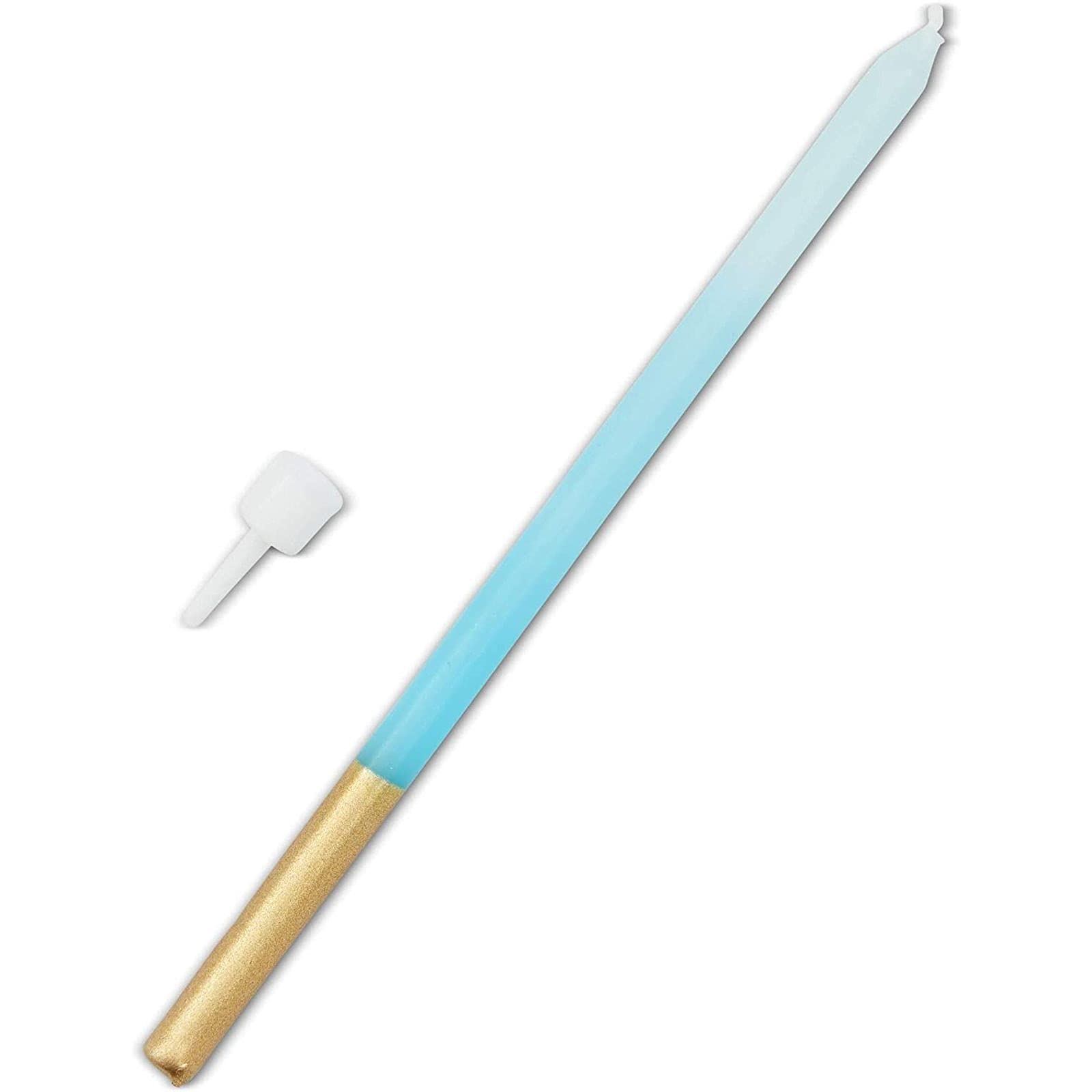 BLUE PANDA - Pastel Ombre Long Thin Birthday Cake Candles in Holders (5 in., 24 Pack)