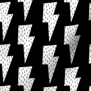 Spoonflower Fabric - Black White Storm Weather Lightning Rain Raindrops Printed on Petal Signature Cotton Fabric by The Yard - Sewing Quilting Apparel Crafts Decor