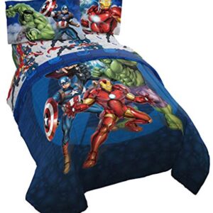 Jay Franco Marvel Avengers Blue Circle Bed Set, Twin