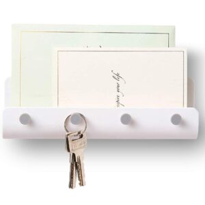 soclim key holder for wall entryway mail holder for wall adhesive key rack for wall with 4 key hook wall key holder key hanger for wall mail organizer wall mount for entryway, mudroom, hallway