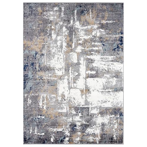 LUXE WEAVERS Hampstead Abstract Collection Gray 5x7 Area Rug 49