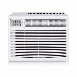 midea maw15r1bwt easycool 14,500 btu window air conditioner, fan-cools, circulates and dehumidifies up to 700 sq ft, reusable filter, remote control, white