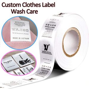 100PCS Custom Hanging Tag Wash Care Instruction Sew in Garment DIY Clothes Fabric Label 1.2×1.5" / 30×40mm