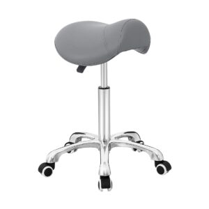 antlu saddle stool rolling chair for office massage salon kitchen spa drafting,adjustable hydraulic with wheels (grey)