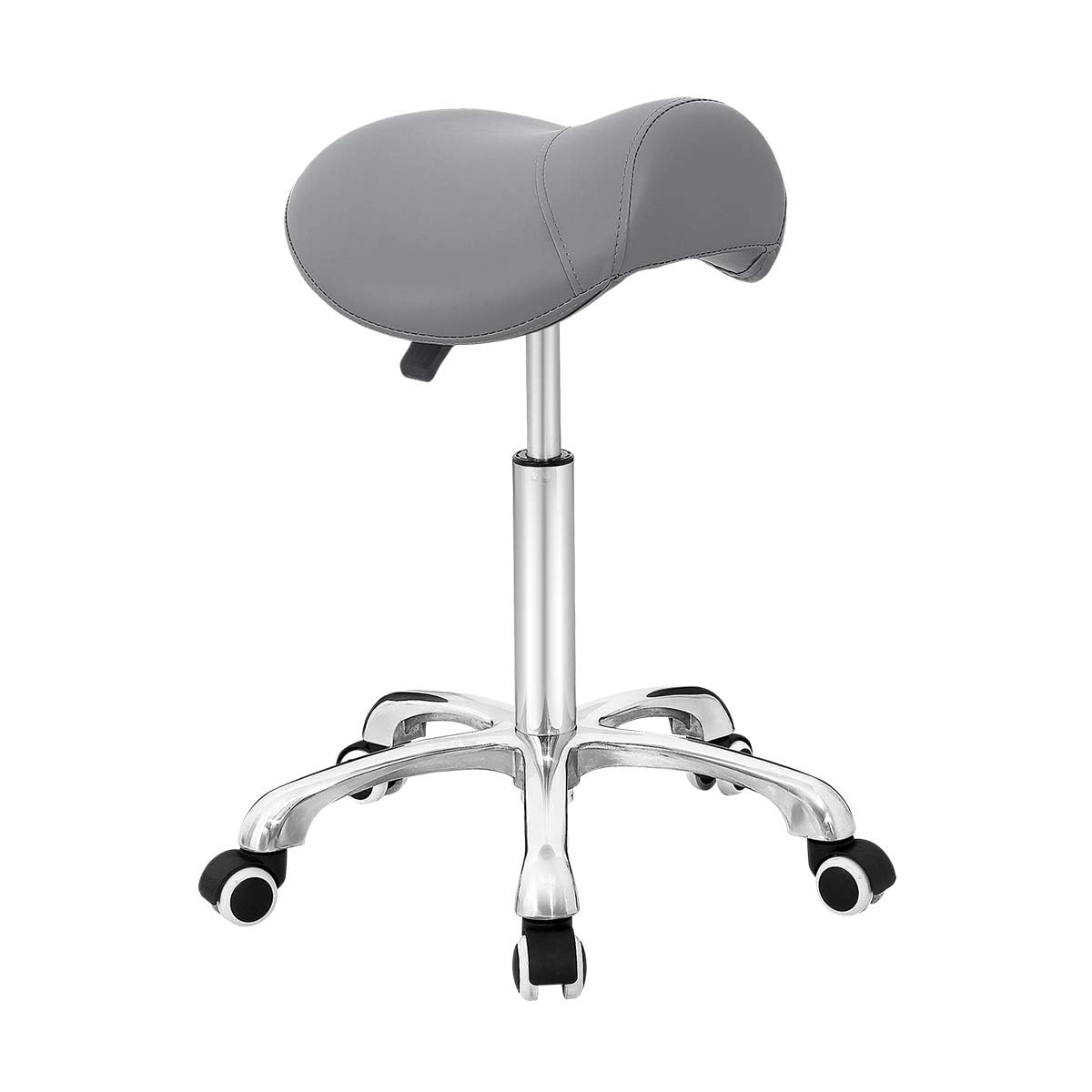 Antlu Saddle Stool Rolling Chair for Office Massage Salon Kitchen Spa Drafting,Adjustable Hydraulic with Wheels (Grey)