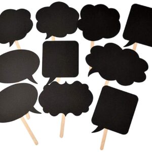 Photo Booth Props Kit,Writable Black Paper Card Board Photographing Props for Wedding Birthday Prom Party Favor(10pcs with Different Shapes)