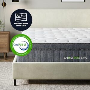 GhostBed Flex 13 Inch Cool Gel Memory Foam & Innerspring Hybrid Mattress, Medium Feel, Made in The USA, Twin XL