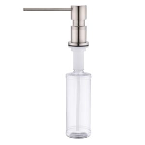 EKRTE Sink Soap Dispensers,Brass Commercial Kitchen Soap Dispenser Liquid Lotion Dish Dispenser Built in Soap Dispenser Brushed Nickel Bathroom Soap Dispensers Pump, Refill from The Top