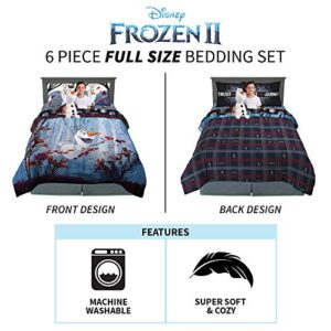 Franco Kids Bedding Comforter with Sheets and Cuddle Pillow Bedroom Set, 6 Piece Full Size, Disney Frozen 2 Olaf