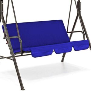 patio swing cushion cover swing seat cover replacement for 3 seat swing chair dustproof protection 150x50x10cm, cover only (blue)