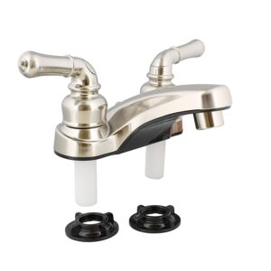 empire faucets rv lavatory faucet - 4 inch nickel bathroom faucet for rv sink, water saving aerator and teapot handles