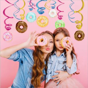 30Ct Donuts Party Supplies Hanging Swirl Decorations for Girls,Boys,Kids, Home,Classroom,Baby Shower,Birthday