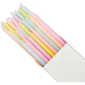 BLUE PANDA - Pastel Ombre Long Thin Birthday Cake Candles in Holders (5 in., 24 Pack)