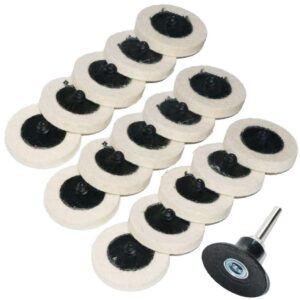 fppo 2 inch 15pcs sanding pad wool felt quick change disc roll lock surface polishing buffing pads wheels