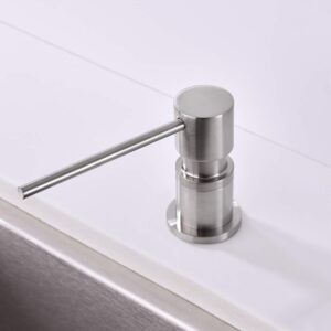 EKRTE Sink Soap Dispensers,Brass Commercial Kitchen Soap Dispenser Liquid Lotion Dish Dispenser Built in Soap Dispenser Brushed Nickel Bathroom Soap Dispensers Pump, Refill from The Top