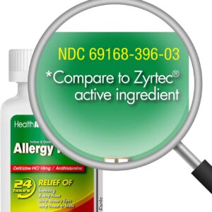 HealthA2Z® Allergy Relief | Cetirizine 10mg | All Day Allergy Relief | Indoor & Outdoor | Relief from Itchy Throat, Sneezing, Runny Noses (250 Count (Pack of 1))