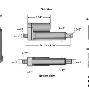 Firgelli Automations 200 lb Force 12V Premium Linear Actuator (30 Inch Stroke)