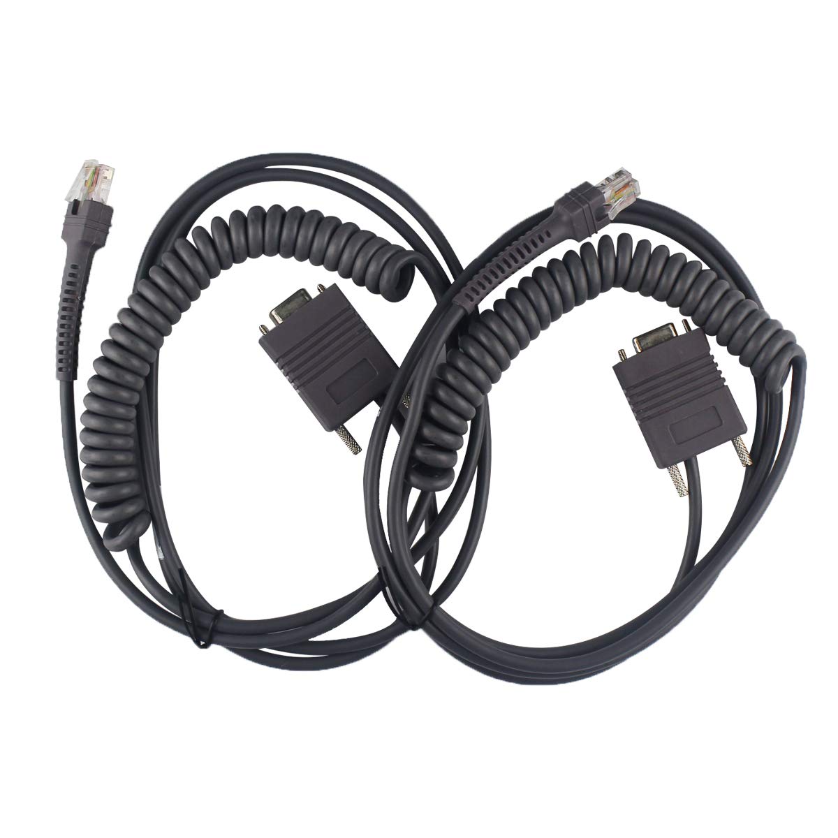 Partshe 2-Pack LS2208 RS232 Serial Cable for Symbol Barcode Scanner LS2208 LS1203 LS2208 LS 4208 LS4278 LS7708 LS9208 RJ45 to DB9 Cable 9ft CBA-R02-C09PAR