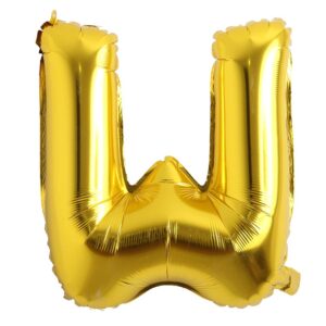 32 inch letter balloons gold alphabet number balloons foil mylar party wedding bachelorette birthday bridal shower graduation anniversary celebration decoration (32 inch w gold)