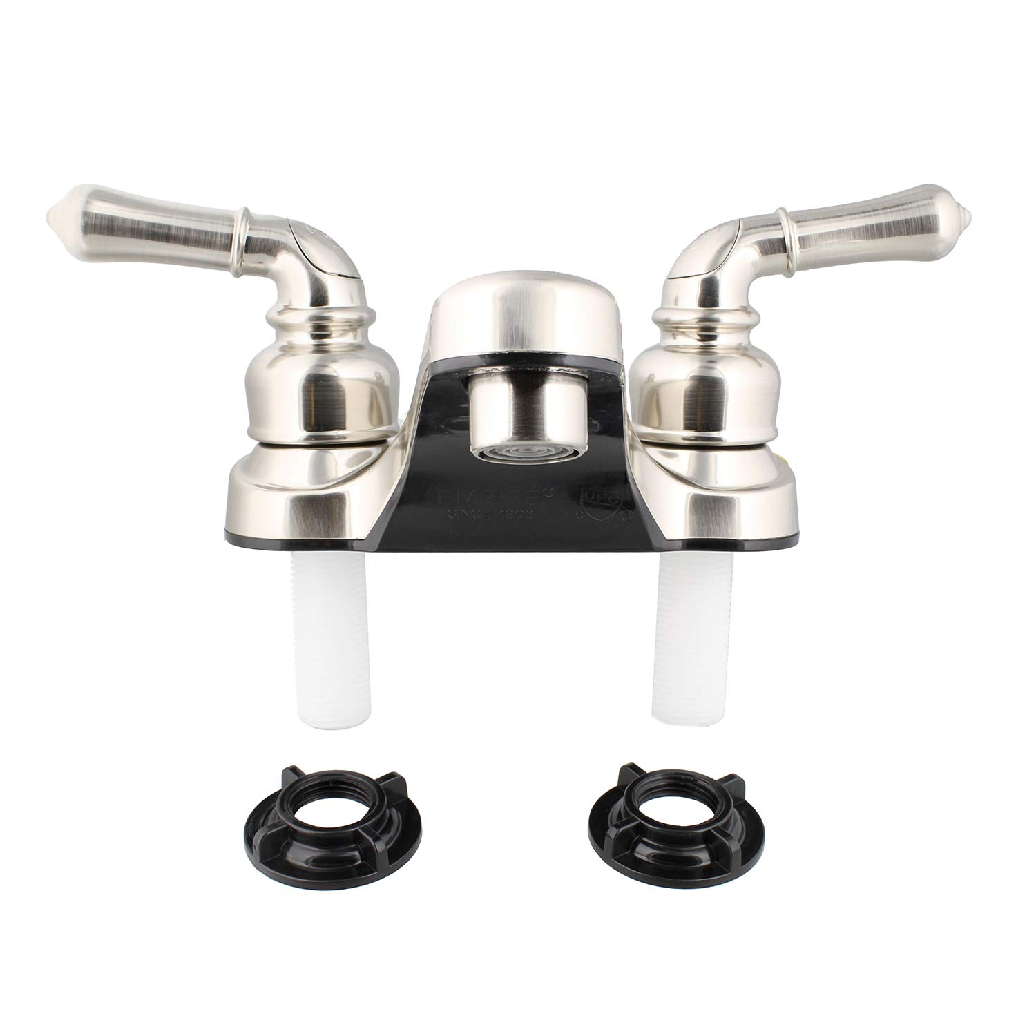 Empire Faucets RV Lavatory Faucet - 4 Inch Nickel Bathroom Faucet for RV Sink, Water Saving Aerator and Teapot Handles