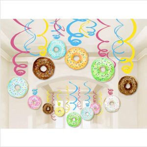 30Ct Donuts Party Supplies Hanging Swirl Decorations for Girls,Boys,Kids, Home,Classroom,Baby Shower,Birthday