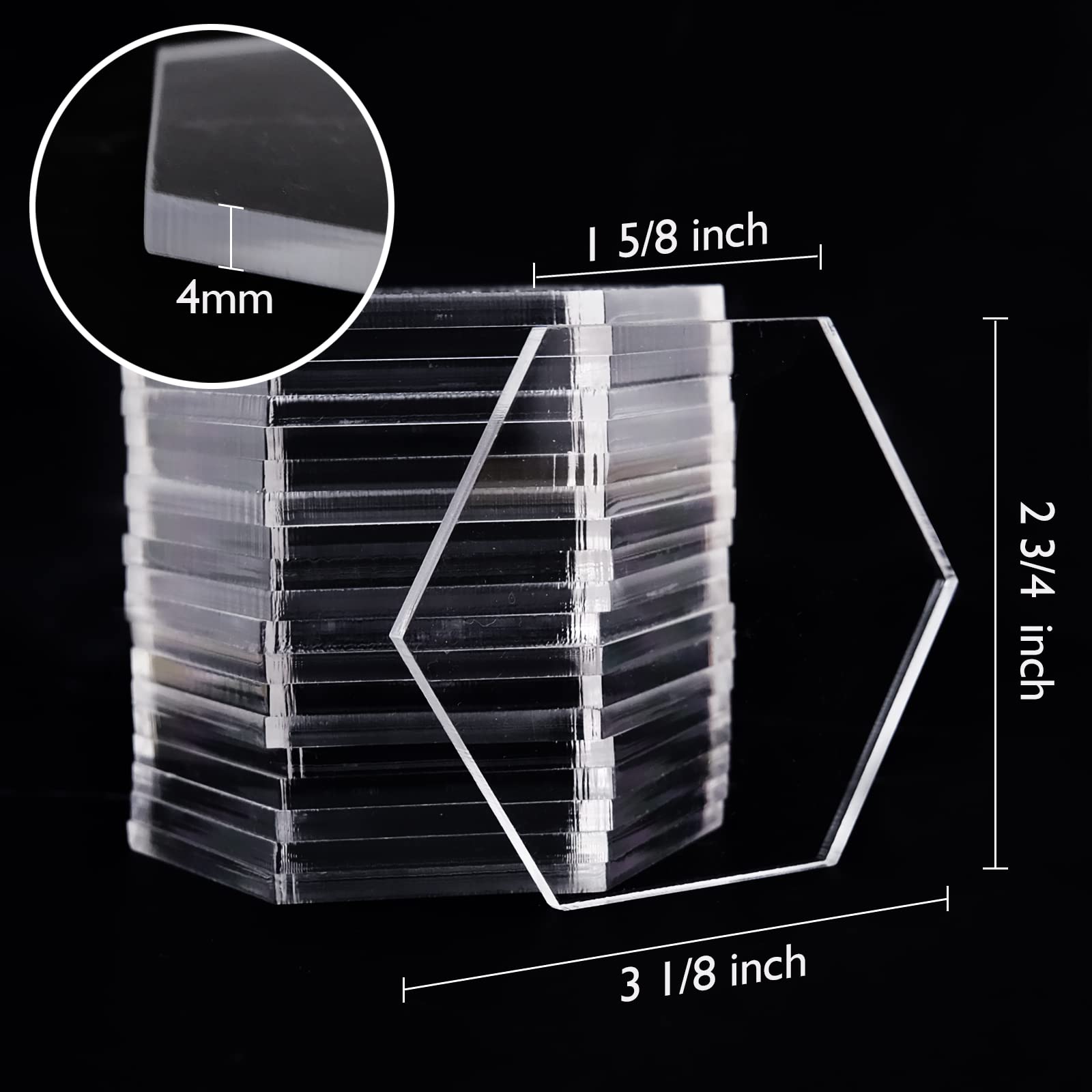 JINMURY 25 PCS Clear Acrylic Place Cards for Wedding- DIY Hexagon Blanks 1/8 Inch (3mm) Thick for Name Place Cards Seating Cards Acrylic Name Plates Escort Cards for Wedding Party Reception