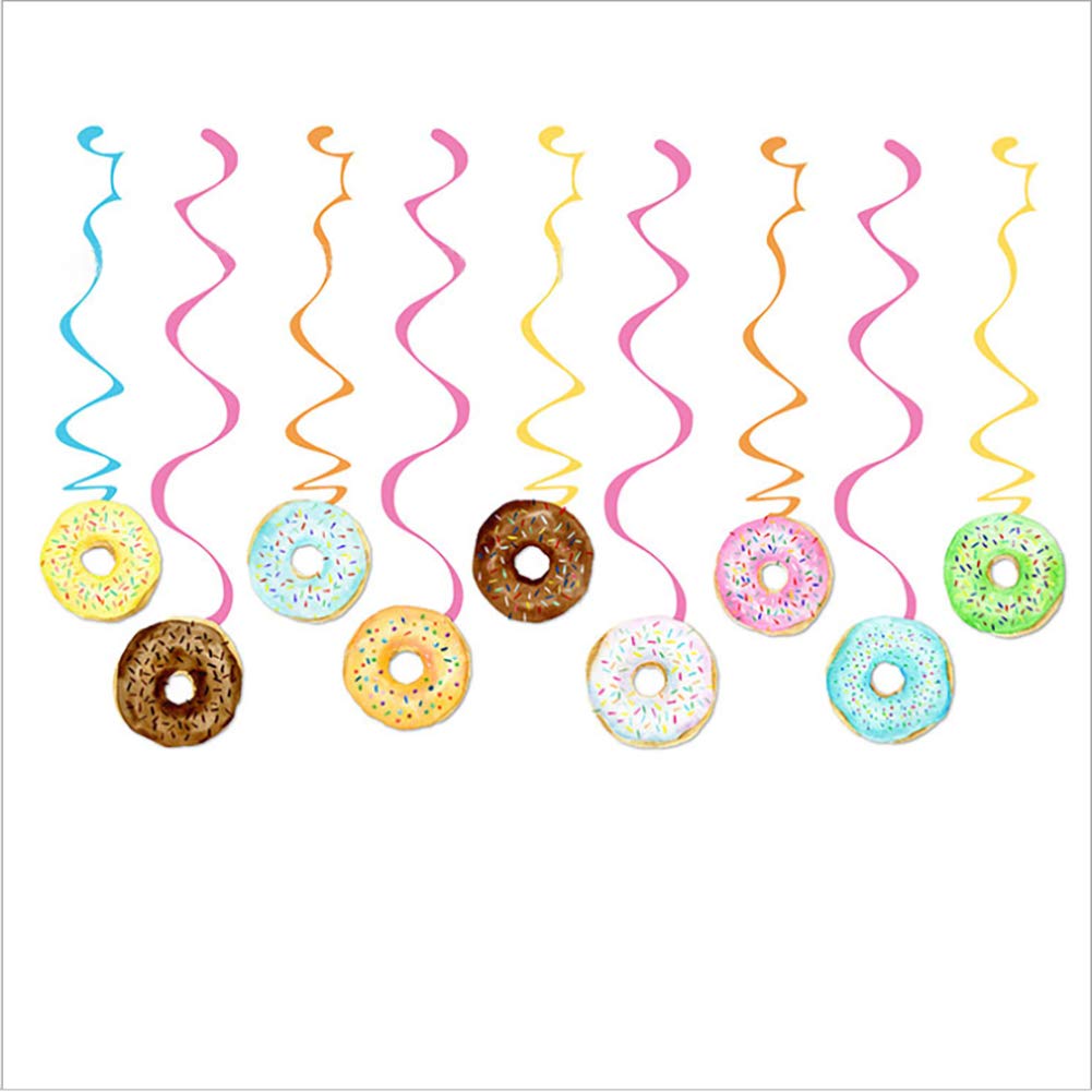 30Ct Donuts Party Supplies Hanging Swirl Decorations for Girls,Boys,Kids, Home,Classroom,Baby Shower,Birthday