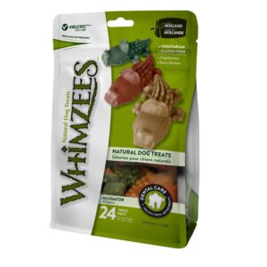 whimzees natural dental care alligator dog treats small - 24 pack - (dogs 15-25 lbs) - pack of 4