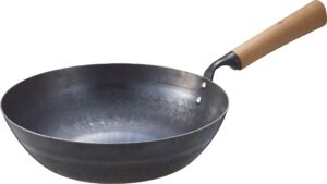 日々道具(nichinichidougu) daily tools iron frying pan, deep type, induction compatible, 11.8 inches (30 cm), made in japan, yamada industries, hammered 99, black