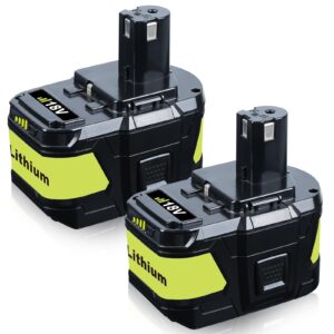 vinida 2pack 18v 9.0ah high capacity replacement for ryobi 18v battery lithium p108 p105 p102 p103 p107 p109 p104 p122 cordless tools battery pack