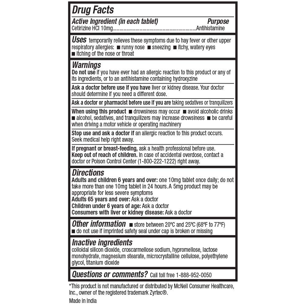 HealthA2Z® Allergy Relief | Cetirizine 10mg | All Day Allergy Relief | Indoor & Outdoor | Relief from Itchy Throat, Sneezing, Runny Noses (250 Count (Pack of 1))