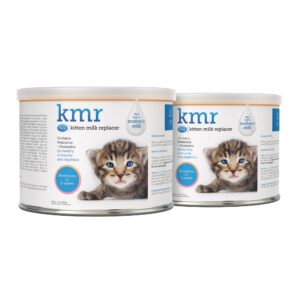 petag kmr kitten milk replacer powder - 6 oz, pack of 2 - powdered kitten formula with prebiotics, probiotics & vitamins for kittens newborn to six weeks old - easy to digest