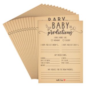 Sparkle and Bash 50 Sheets Baby Shower Prediction and Advice Cards for Gender Reveal Games, Party Activity (5x7 in)