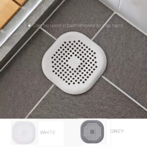 2 Pack Shower Drain Hair Catcher, Bresuve Silicone Tube Drain Hair Catcher Stopper Filter with Sucker for Bathroom Kitchen Rubber Bathtub Strainer Cover Hair Catcher (Gray)