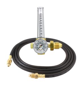 victor flowmeter regulator for argon, argon/co2 and helium. for tig and mig welders, model: grf400-581 with 10 feet hose