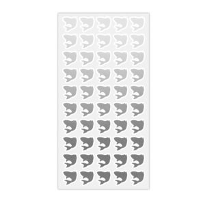 50 wedding meal stickers for place cards - place card menu choices - wedding meal choice stickers (silver, fish)